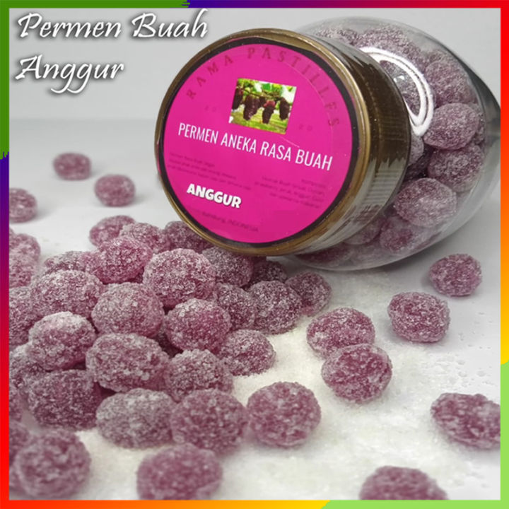 PERMEN RASA BUAH ANGGUR Toples 190g Permen Viral Aneka Rasa Buah Buahan ...