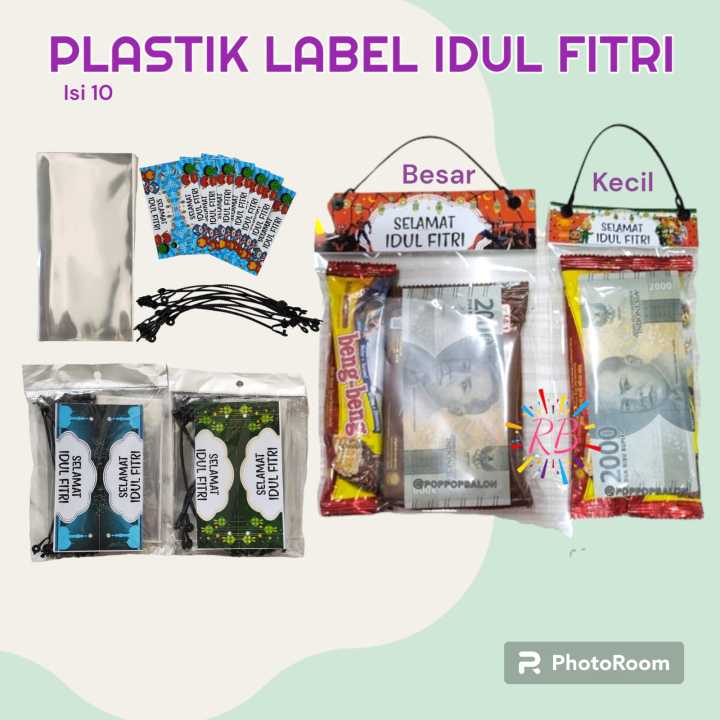 Plastik LABEL IDUL FITRI Isi 10 / Tas Plastik Snack Lebaran / Tas Snack ...