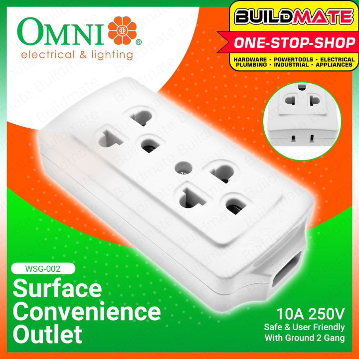 Omni Surface Convenience Outlet w/Ground 2 Gang WSG-002 | Lazada PH