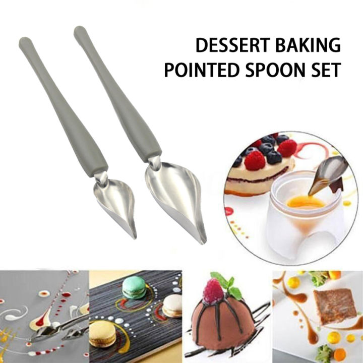 2 Sizes Stainless Steel Culinary Precision Drawing Deco Spoon Set ...
