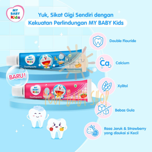 YBS My Baby Kids Toothpaste Odol Pasta Gigi anak Strawberry Orange 45 ...