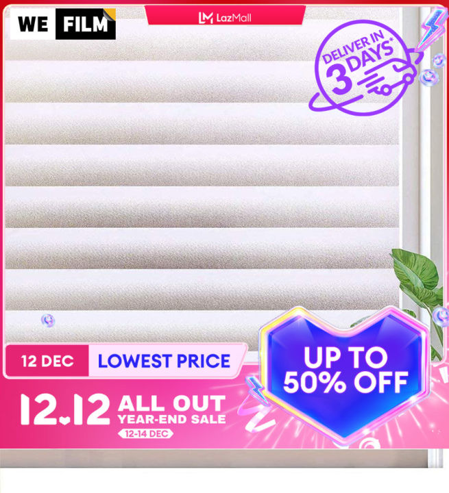 WEFILM Wallpaper Glass sticker Blinds Frosted Window Stickers No Glue ...
