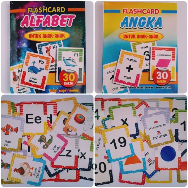 FLASHCARD Kartu Edukasi Anak Pengenalan Huruf dan Angka untuk Anak PAUD ...
