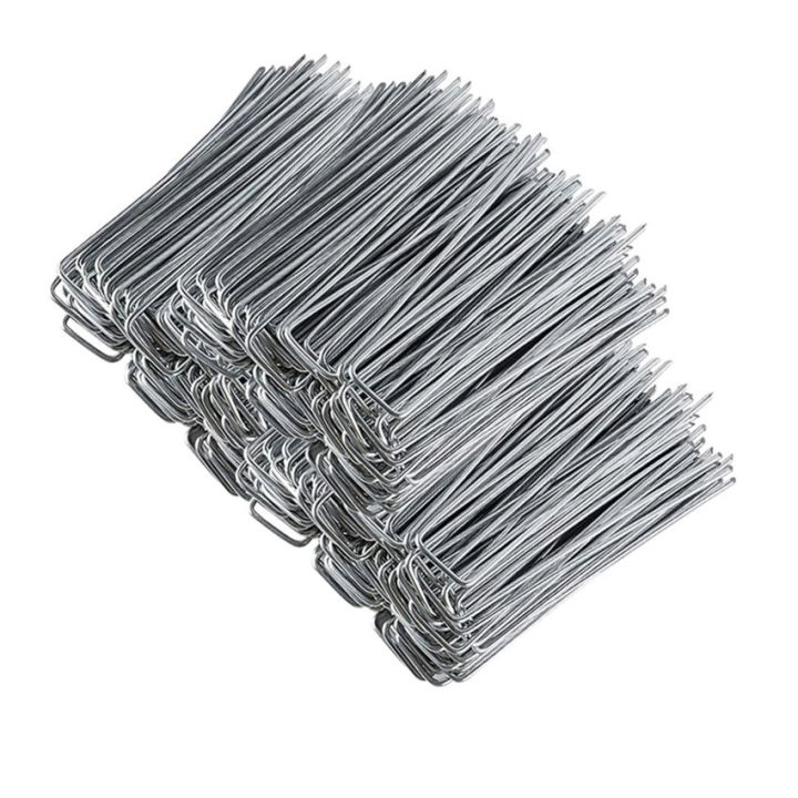 50Pcs Gauge Heavy Duty U-Shaped Garden Stakes Pins Galvanized Landscape ...