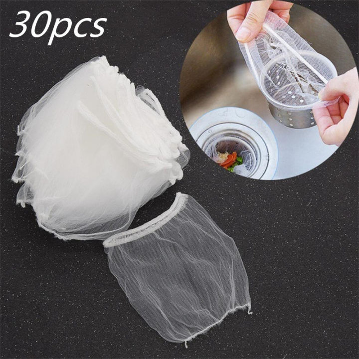 30pcs Mesh Sink Strainer Kitchen Bathroom Waste Filter Water Disposable ...