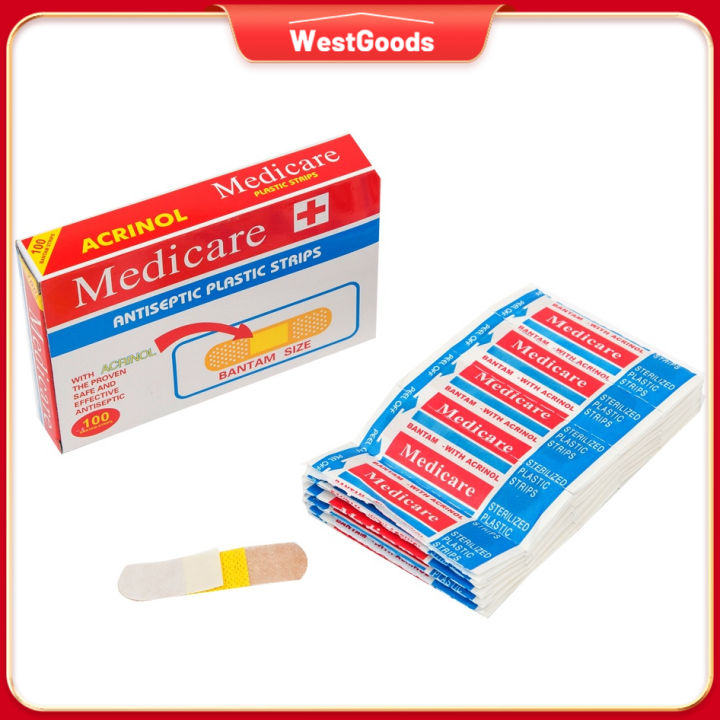 WG 100Pcs Medicare Antiseptic Bandage Band Aid First Aid Kit Breathable ...