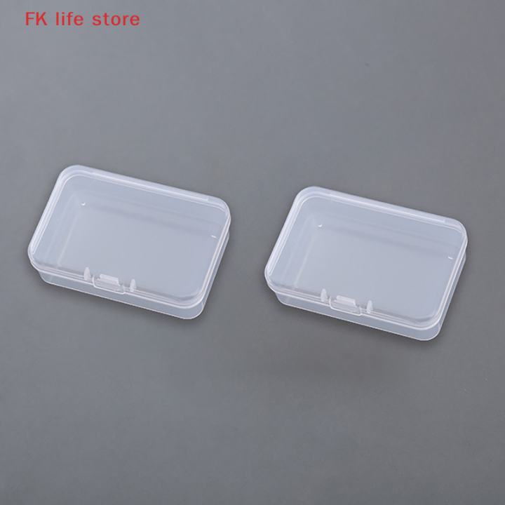 FK life 2PCS vuông nhựa trong suốt hộp lưu trữ các mặt hàng nhỏ đồ lặt ...