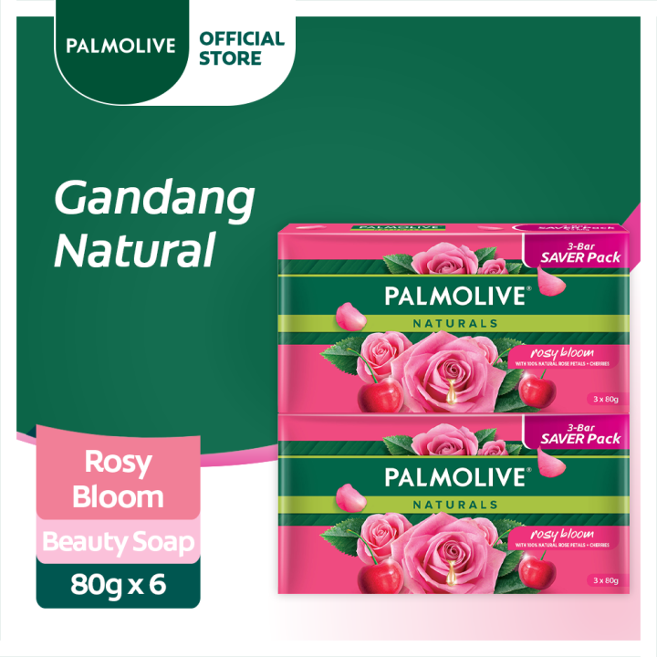 Palmolive Naturals Rosy Bloom Bar Soap - with Rose Petals & Cherries ...