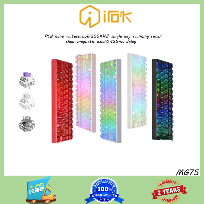Irok แกนแม่เหล็ก CNC อะลูมิเนียมล้วน MG75คีย์บอร์ดแบบกลไกกันน้ำ RT0 ...