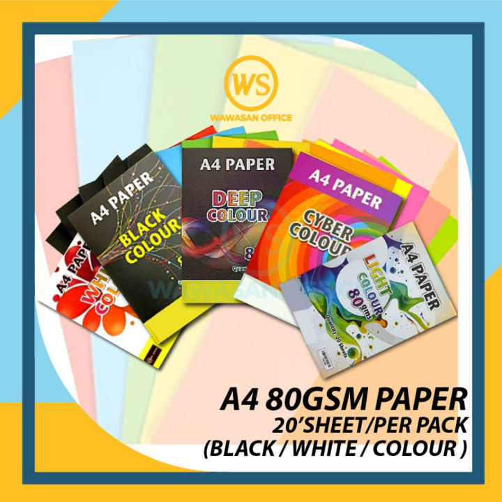 A4 Colour Paper / A4 Paper 80gsm (Colour / White / Black ) / Kertas ...