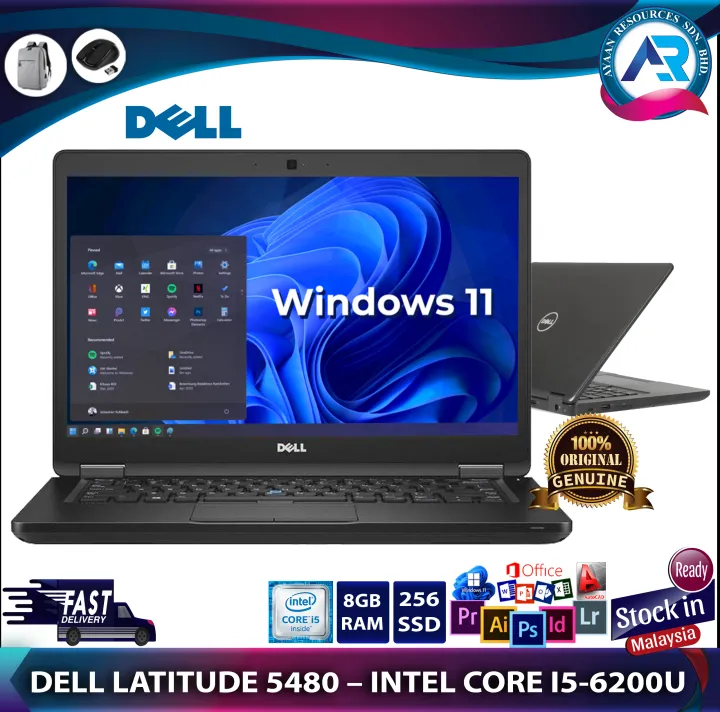 DELL LATITUDE 5480 – INTEL CORE I5-6200U (6TH GENERATION), 8GB RAM, 256GB SSD, WIFI, W CAM, 14 ...