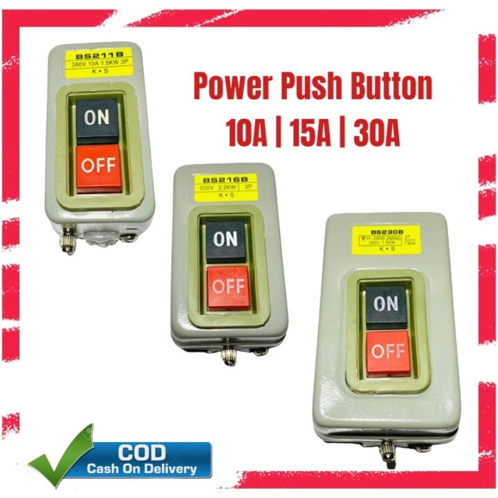 POWER PUSH BUTTON SWITCH 3 Phase 10A | 15A | 30A | SK Electrical ...