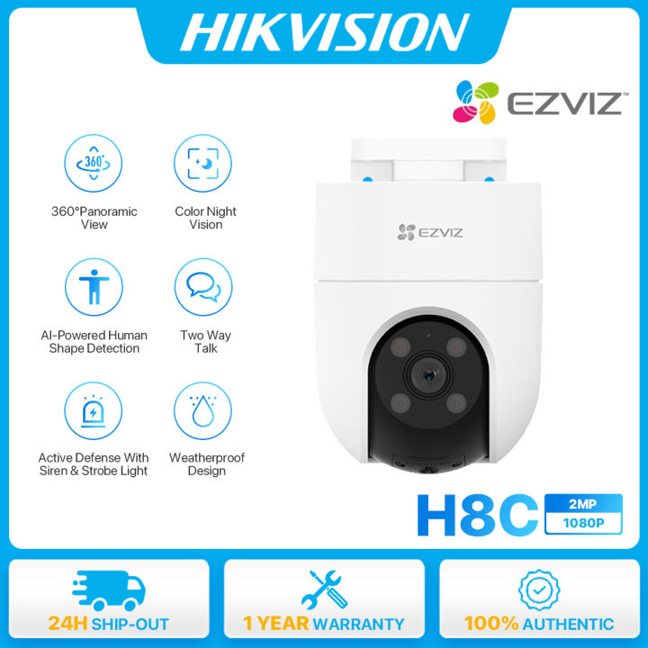 Hikvision EZVIZ H8C CCTV Camera Outdoor Security Wi-Fi Camera 2MP 360° Pan & Tilt IP Camera ...