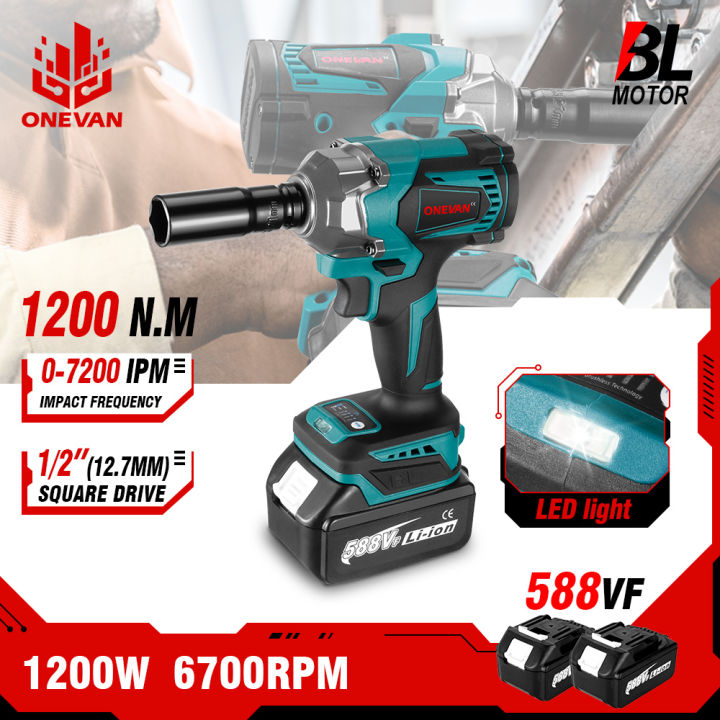 Onevan 1200n. M động cơ điện không chổi than máy bắt vít với 1/2 inch ổ cắm 8 bánh răng không ...