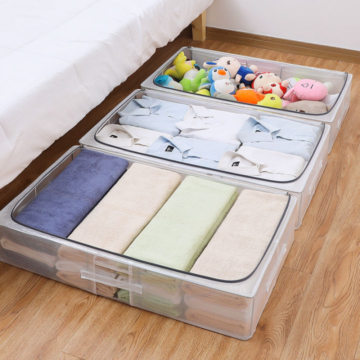 30L/56L Foldable Quilt Organizer Clothes Storage Box Underwear Toys ...