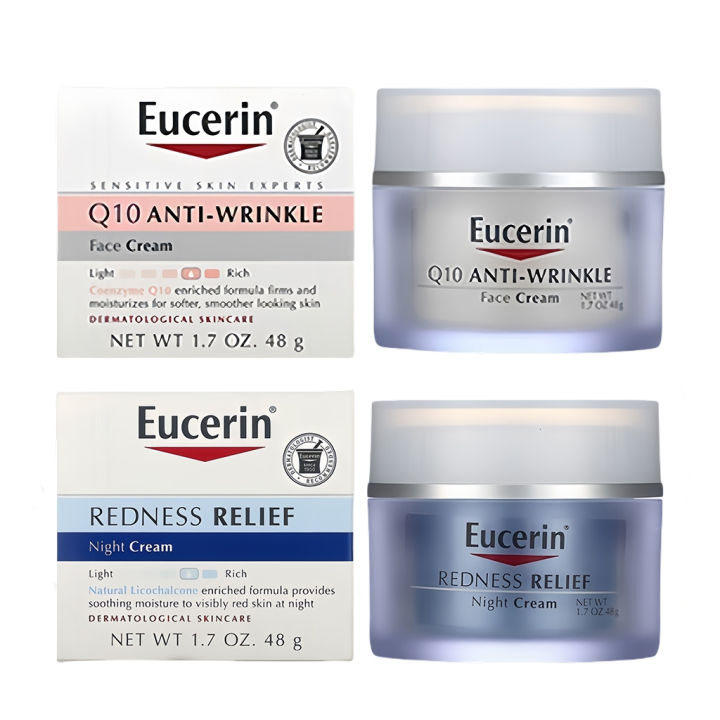 Eucerin Q10 Anti-Wrinkle Face Creme/Pro-Retinol Night Cream/Redness ...