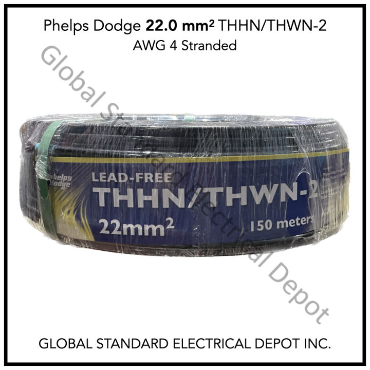 Phelps Dodge 22 mm2 (#4) THHN/THWN-2 LEAD-FREE [150 METERS] | Lazada PH