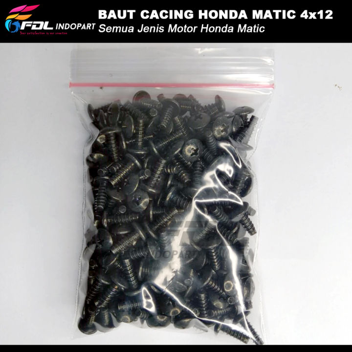 1 Pak Baut Cacing 4x12 Hitam / Baut Body Vario Beat Scoopy Genio Spacy ...