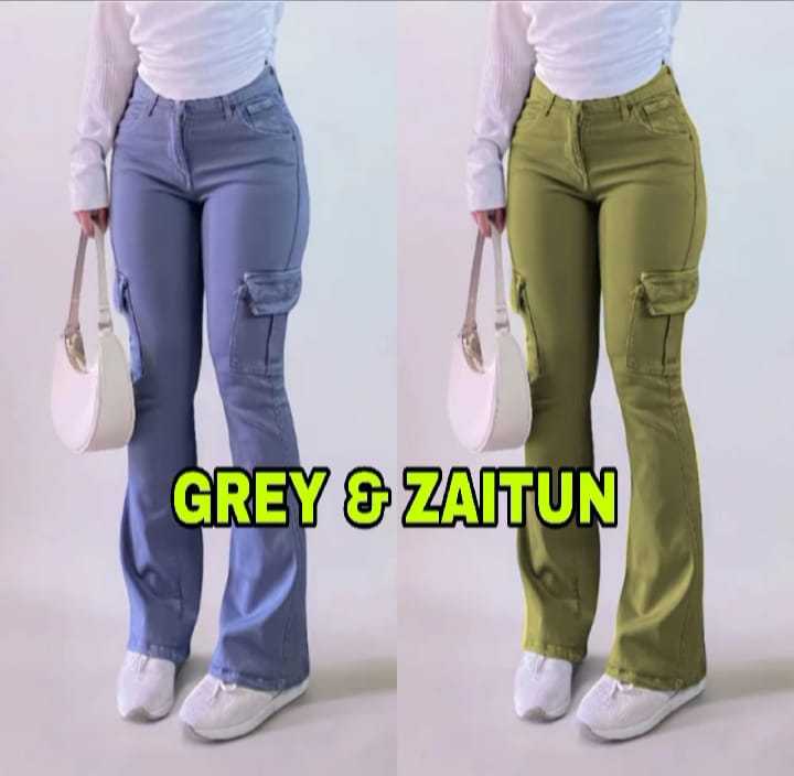 (CUCI GUDANG )Celana Cutbray CargoJeans New Varian Wanita Highwaist ...