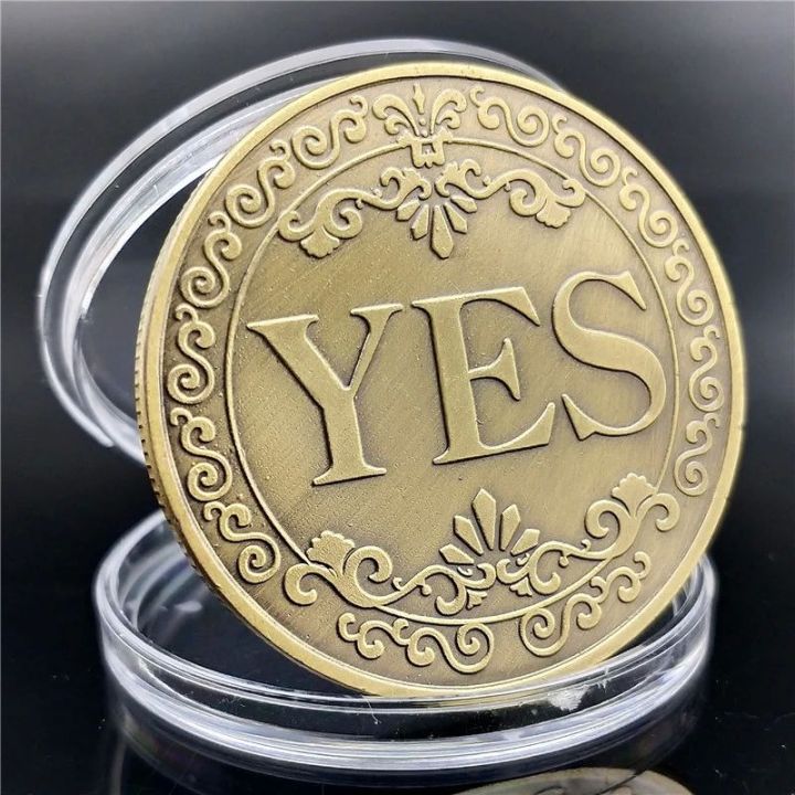 1Pc Creative Alloy Coin Collectible Yes or No Challenge Decision Coin ...