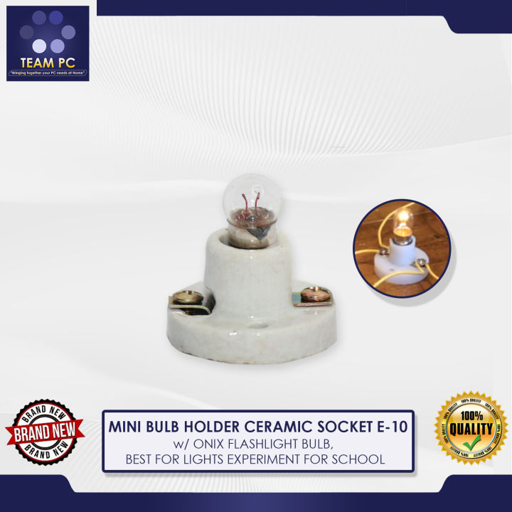 MINI BULB HOLDER CERAMIC SOCKET E-10, w/ ONIX FLASHLIGHT BULB, BEST FOR ...