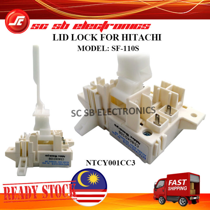 HITACHI WASHING MACHINE LID LOCK / DOOR SWITCH / DOOR LOCK NTCY001CC3 ...