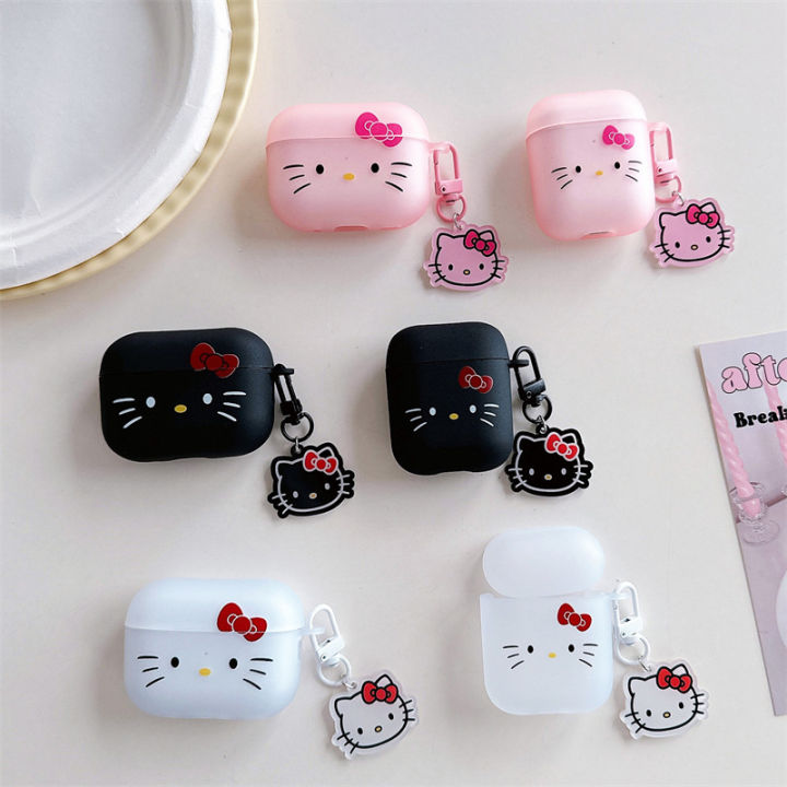 Limited Time Offer 】Cute Hello Kitty AirPods Case - Soft Silicone Cover for AirPods Pro 2/3/4 ...