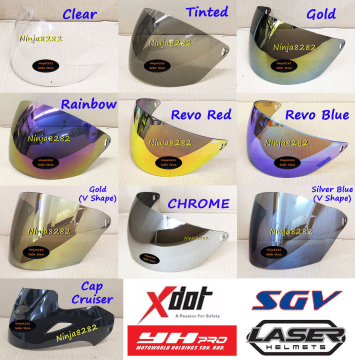 HELMET XDOT G118 VISOR / CAP (AEIOU / YOLO / WONDERER) SGV CRUISER ...