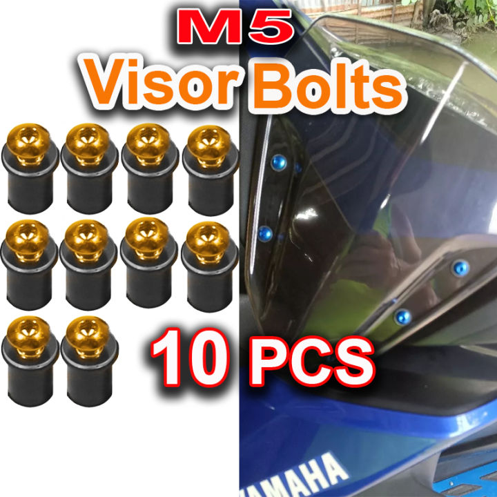 xps M5 Visor Bolts 10Pcs Aluminum Alloy Bolt&Rubber Nut AEROX V2 and V1 ...