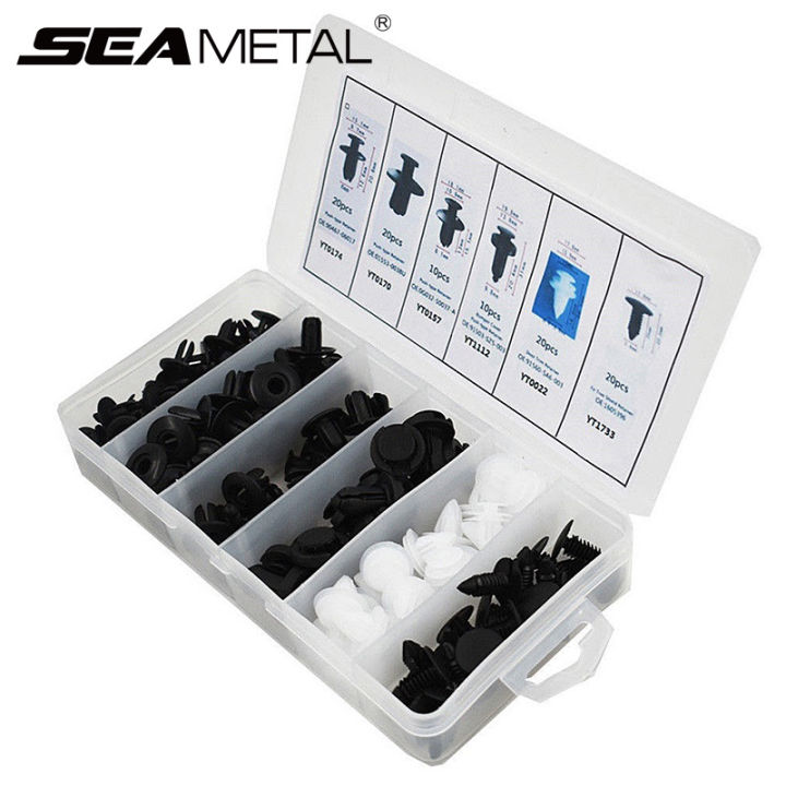 Universal 100pcs Car Body Plastic Push Pin Rivet Fasteners Trim ...