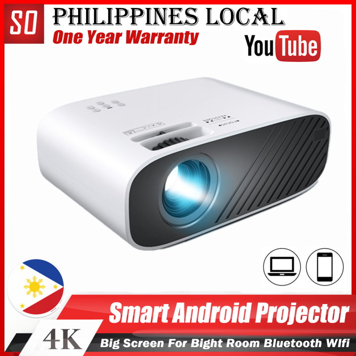 【Philippines Seller】Y9 4K Projector Mirroring for Phone LED LCD ...