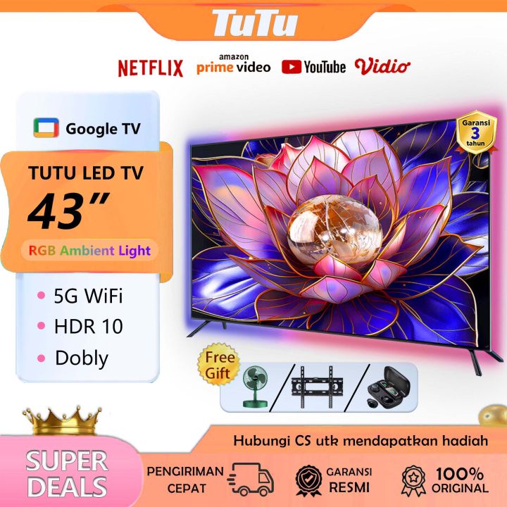 TUTU Smart Google TV 32/43 inch Android TV FHD monitor-Netflix-Youtube ...