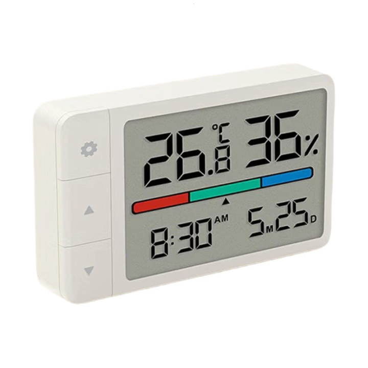 High Precise Indoor Temperature Humidity Meter Thermometers Clock with ...