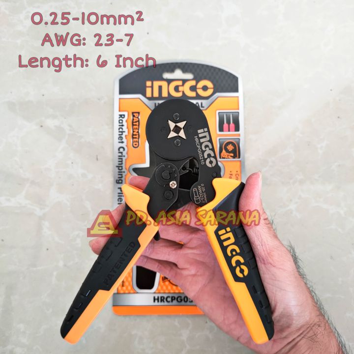 Tang Press Skun Kabel 6" Inch Tubular INGCO HRCPG05210 Ratchet Crimping ...