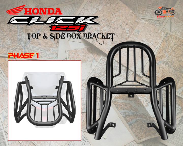 HONDA CLICK 125 ( V1 | V2 | V3 ) - POWDER COATED TOP BOX BRACKET w ...
