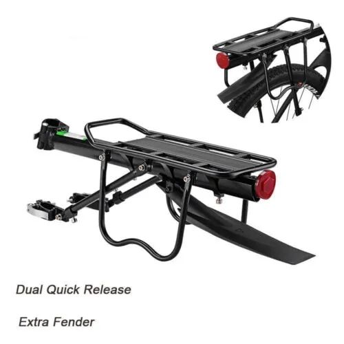 ROCKBROS Quick Release Carrier Bike Pannier Rack with Fender Max 75KG ...