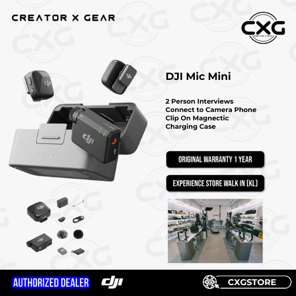 10.10 DJI Mic Mini 2-Person Compact Wireless Microphone System for Camera & Smartphone (2.4 GHz ...