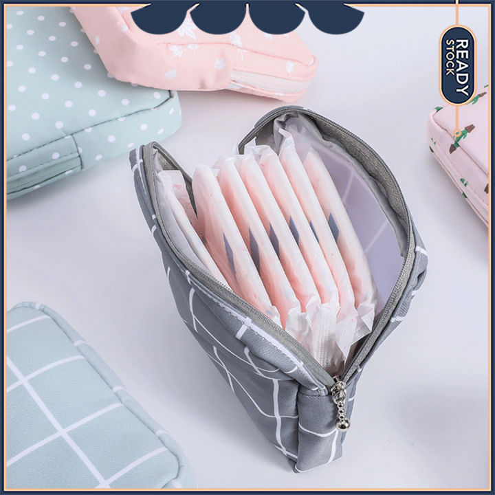 [Cloud Bazaar] Tampon Storage Bag Grid Dot Sanitary Pad Pouch Napkin ...