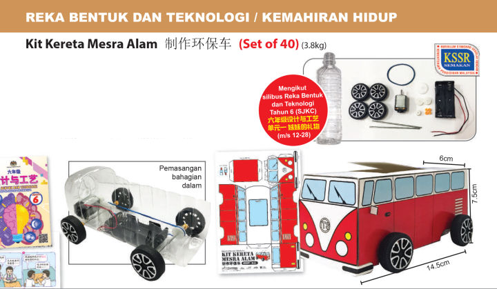 Kit Kereta Mesra Alam 制作环保车 Set Of 40 3 8kg Mengikut Silibus Reka