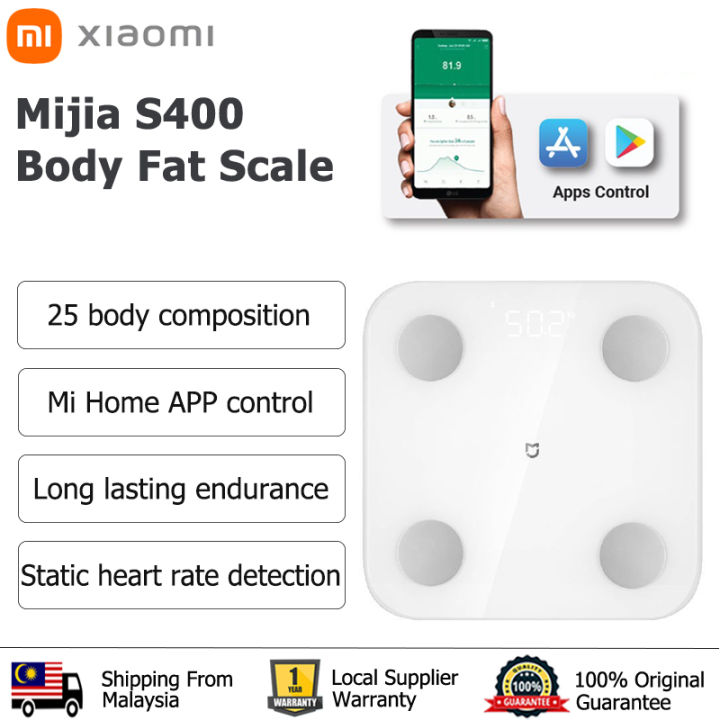 Xiaomi Body Fat Scale S400 Bluetooth 5.0 Smart Body Composition Scale Health Weight Scale Mi ...