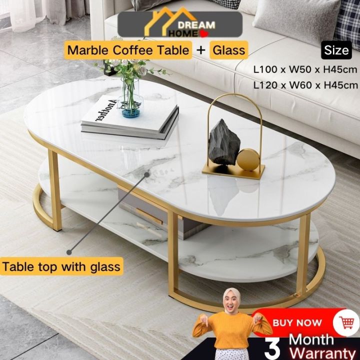 DreamHome Ikea Side Table Living Room Round Marble Coffee table With ...