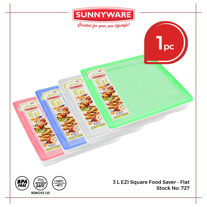 1pc 3 L EZI Square Food Saver - Flat [Sunnyware 727] Food Keeper ...