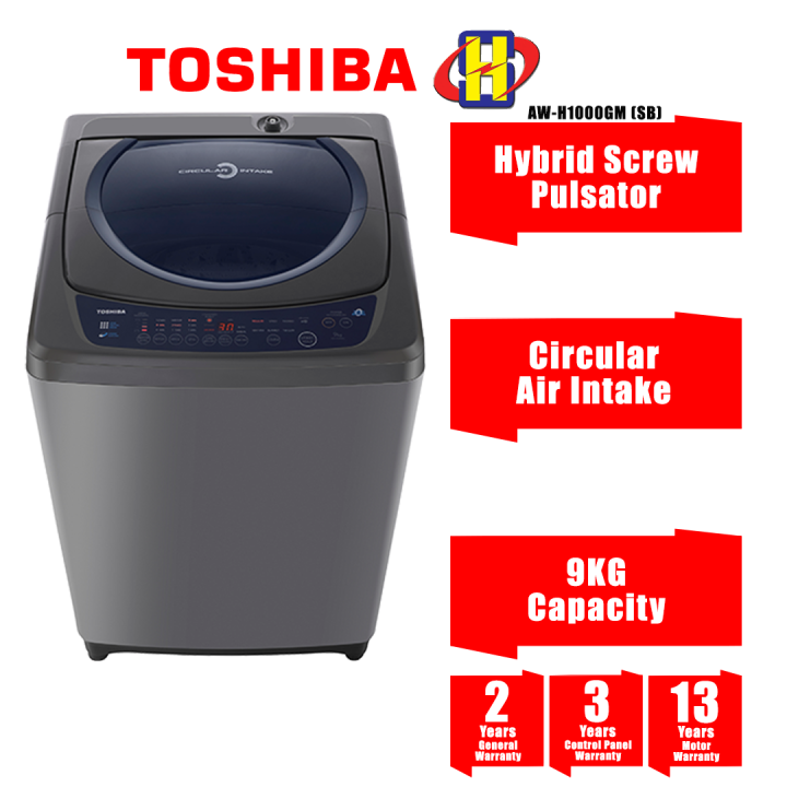 Toshiba Washing Machine (9KG) Circular Air Intake Fully Auto Top Load ...