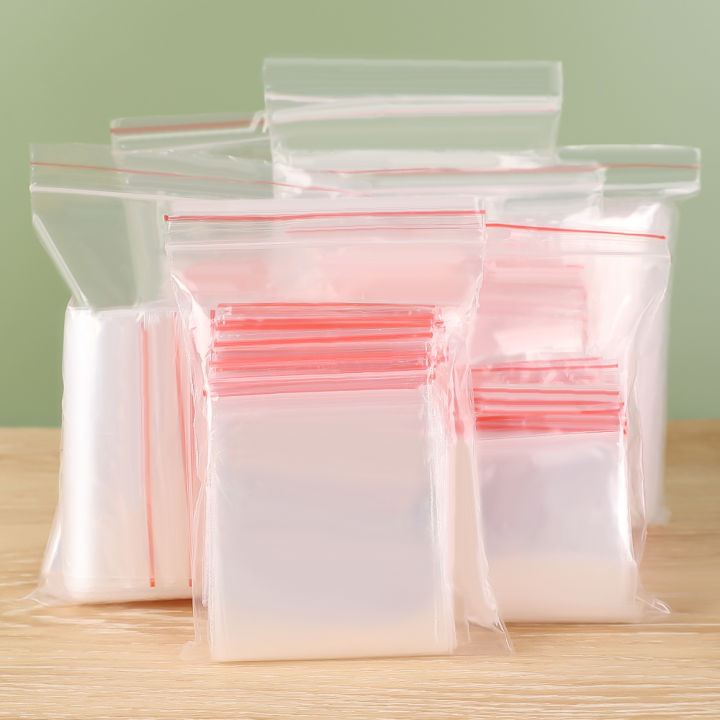 100pcs/pack Small Zip Lock Plastic Bag Reclosable Transparent Bag Shoe ...