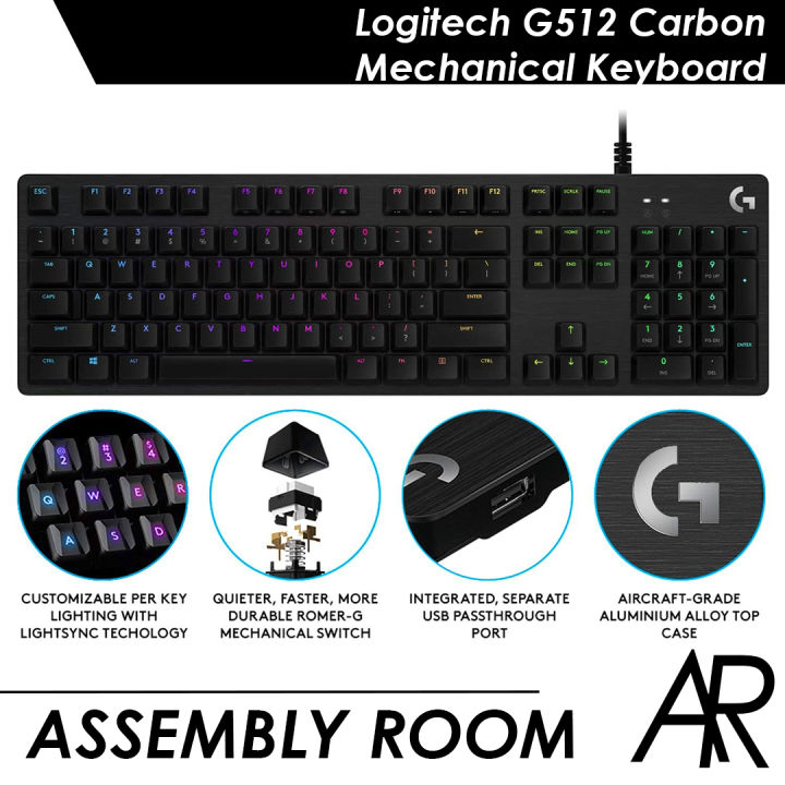 Logitech G512 Carbon LIGHTSYNC RGB Mechanical Gaming Keyboard with GX ...