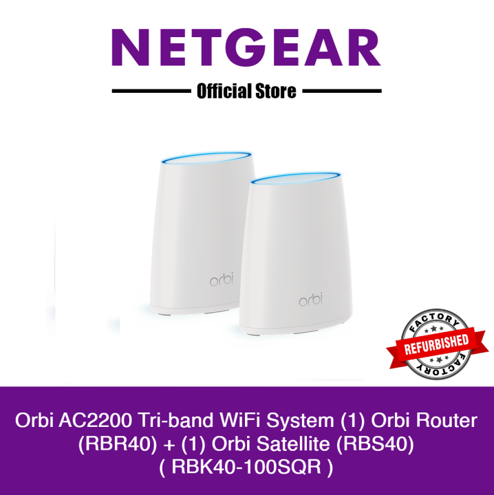 Orbi AC2200 Tri-band WiFi System-Factory Refurbished (1) Orbi Router ...
