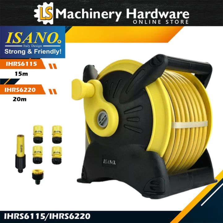 ISANO 15m or 20m WALL MOUNTING Premium Gardening Reel Hose Water Pipe ...