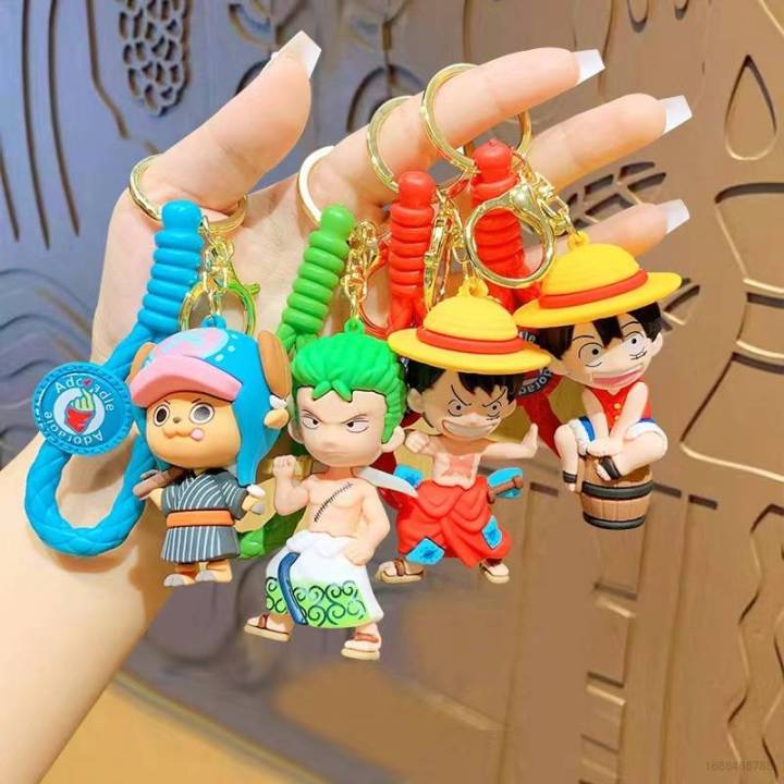 ONE PIECE Figure Doll Keychain PVC Anime Model Toys Luffy Zoro Sanji ...