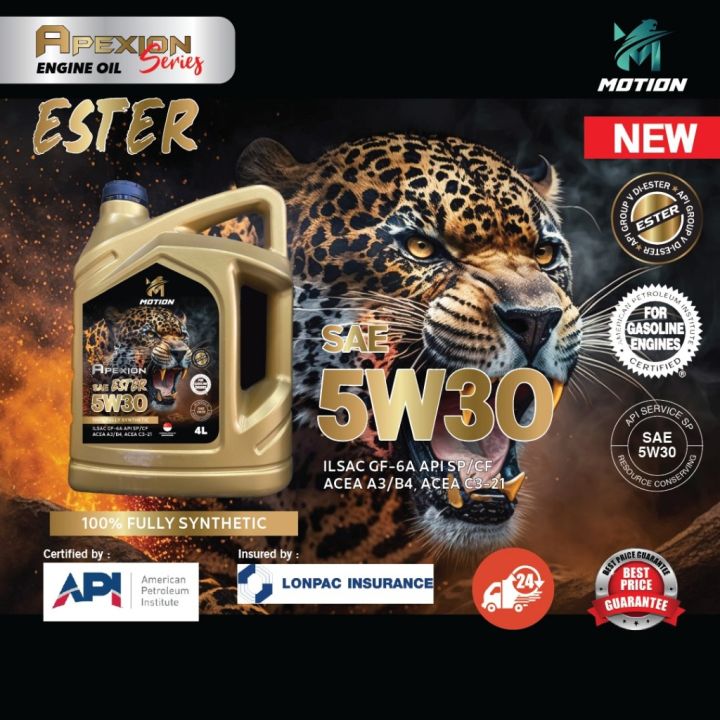 MOTION 5W30 Ester APEXION API SP Fully-Synthetic Engine Oil 4L oil ...