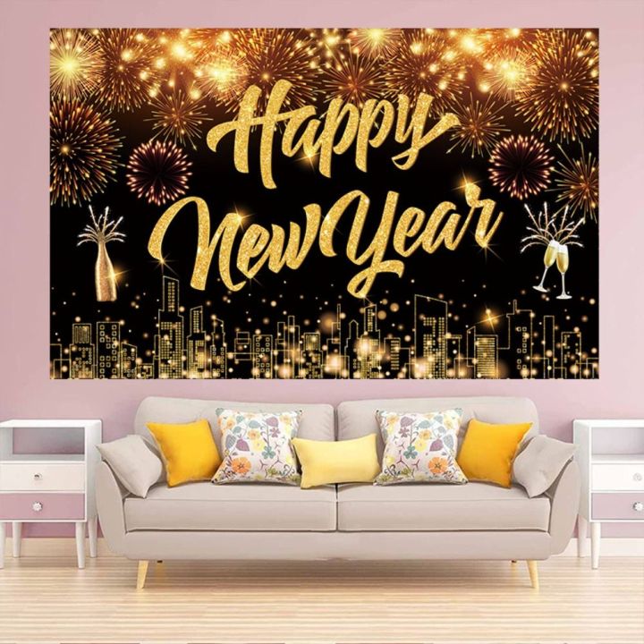 KJM53OK2 Countdown Party Happy New Year Photography Backdrop Celebrate ...